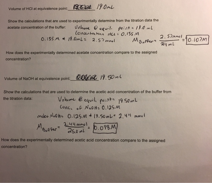 Solved Volume of HCl at equivalence point: /90mL. Show the | Chegg.com