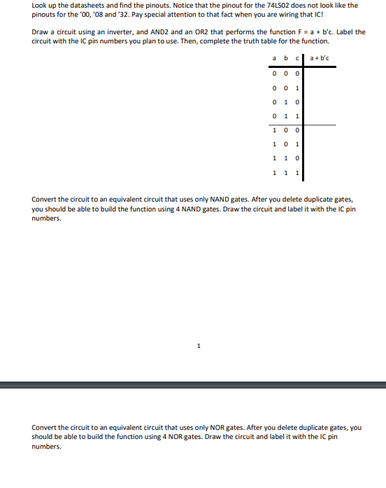 Look up the datasheets and find the pinouts. Notice | Chegg.com