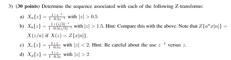 Solved 3 30 Points Determine The Sequence Associated With