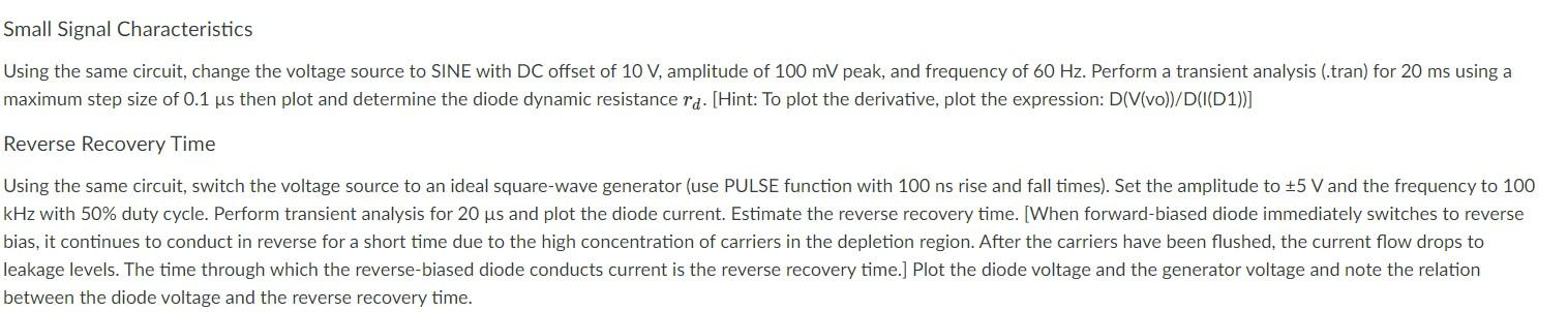 Using a Different Diode Model in LTspice Place a | Chegg.com