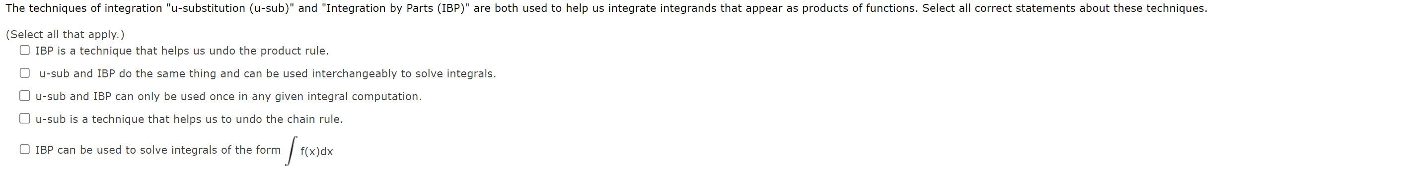 Solved Select all that apply.) ] IBP is a technique that | Chegg.com
