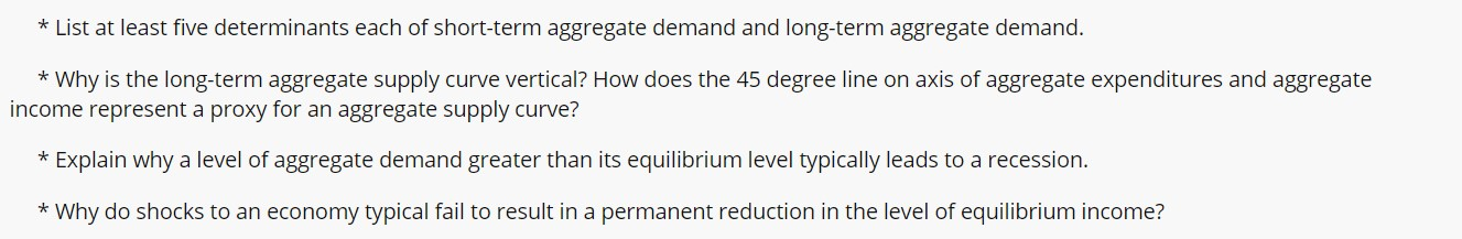 * List at least five determinants each of short-term | Chegg.com
