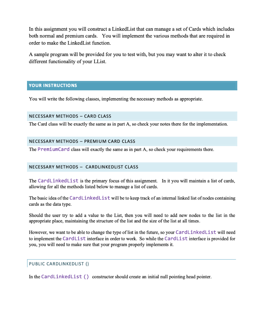 Solved CS145 - PROGRAMMING ASSIGNMENT #5 PART B CARD LINKED | Chegg.com