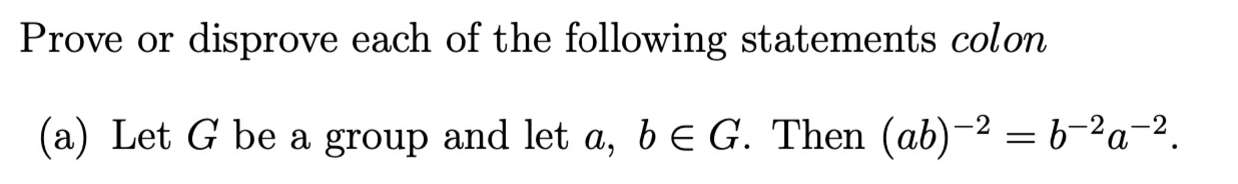Solved Prove or disprove each of the following statements | Chegg.com