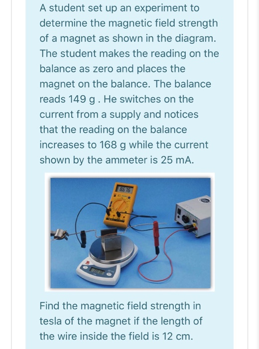 Solved A student set up an experiment to determine the | Chegg.com