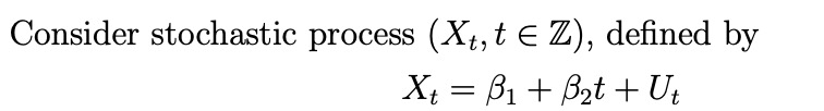 Solved Consider stochastic process (Xt,t E Z), defined by | Chegg.com