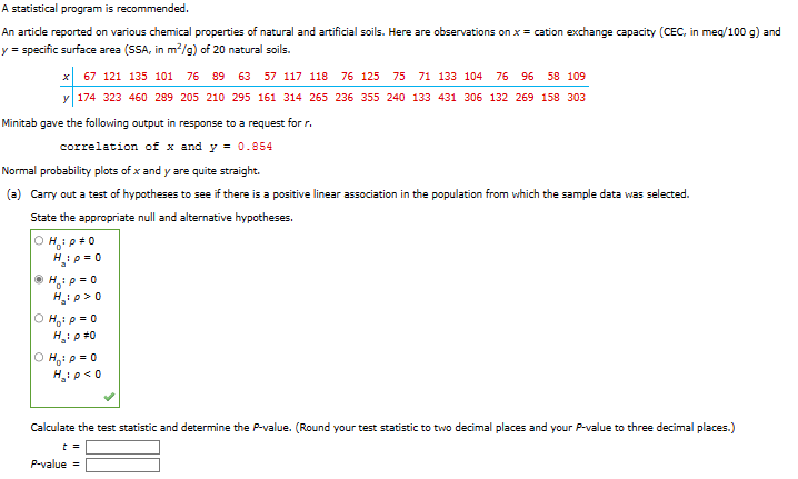 Solved statistical program is recommended. in article | Chegg.com