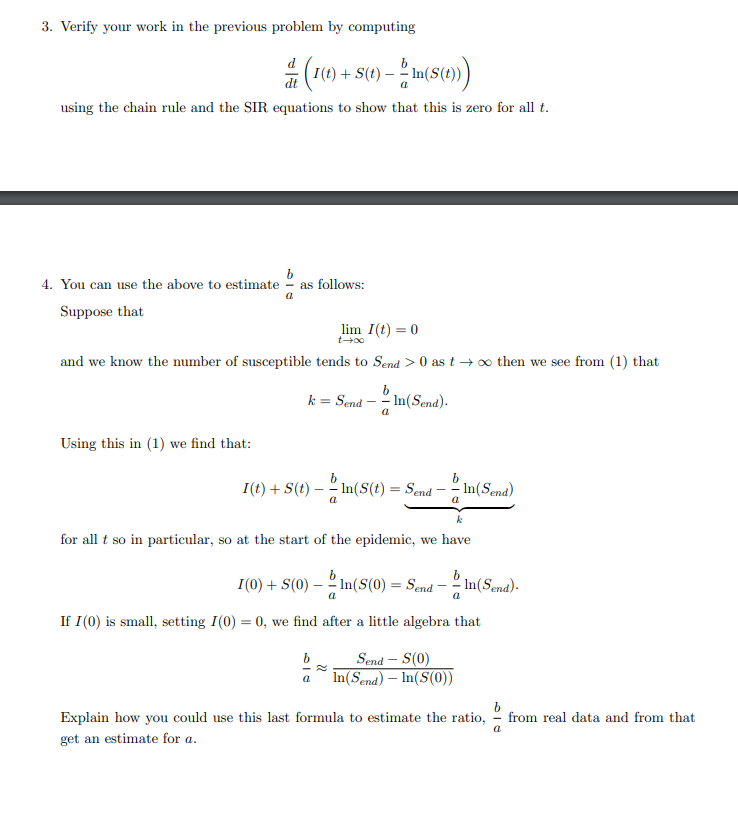 Solved The SIR model equations are -ASI ds dt di dt dR dt = | Chegg.com