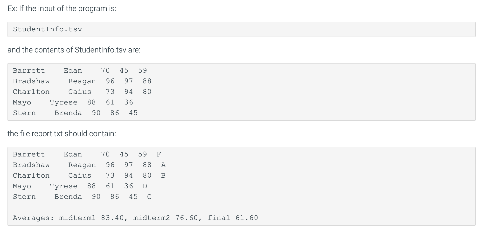 Solved Write a program that reads the student information | Chegg.com