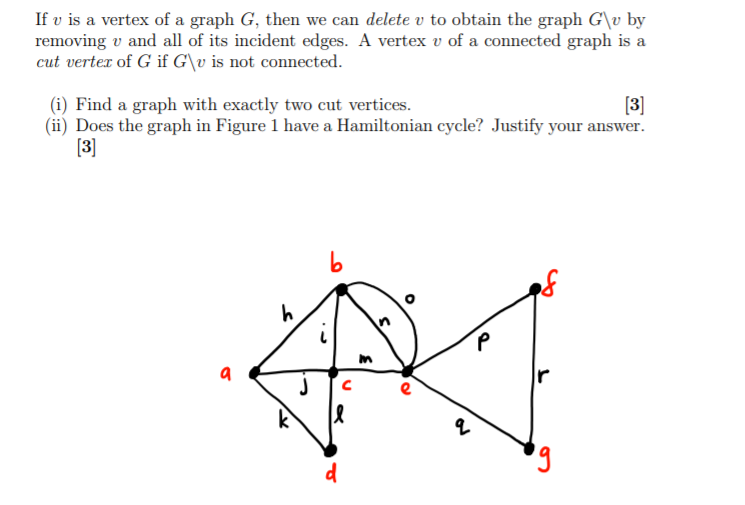 Solved If v is a vertex of a graph G, then we can delete v | Chegg.com