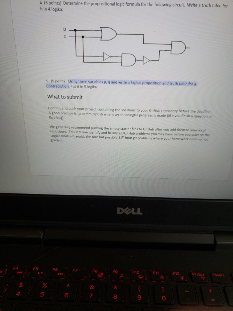Solved 4. (6 points) Determine the propositional logic | Chegg.com