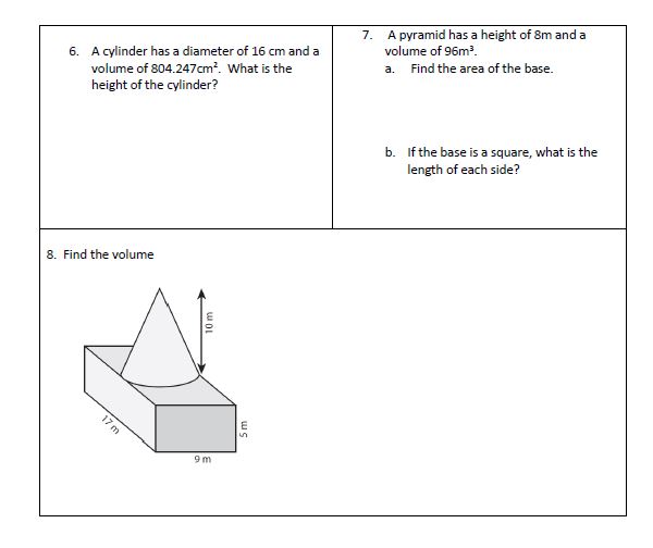 Solved GSE Geometry Unit 4 Circles \& Volume Name: Date 1. | Chegg.com