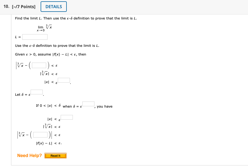 Solved Find the limit L. Then use the 𝜀-𝛿 definition to | Chegg.com Solved Find the limit L. Then use the 𝜀-𝛿 definition to | Chegg.com