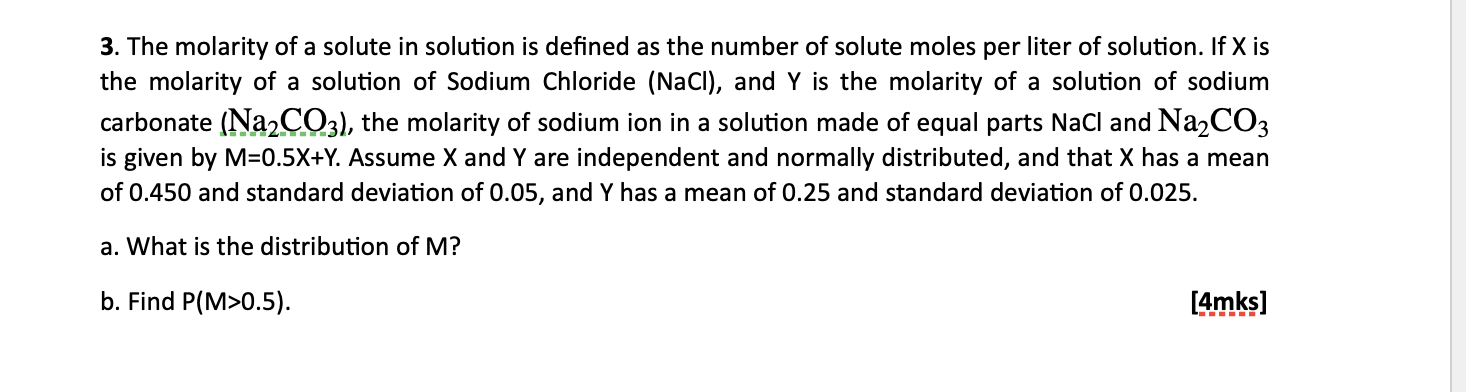 Solved 3 The Molarity Of A Solute In Solution Is Defined As