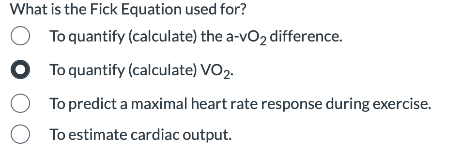 Solved What is the Fick Equation used for? To quantify | Chegg.com