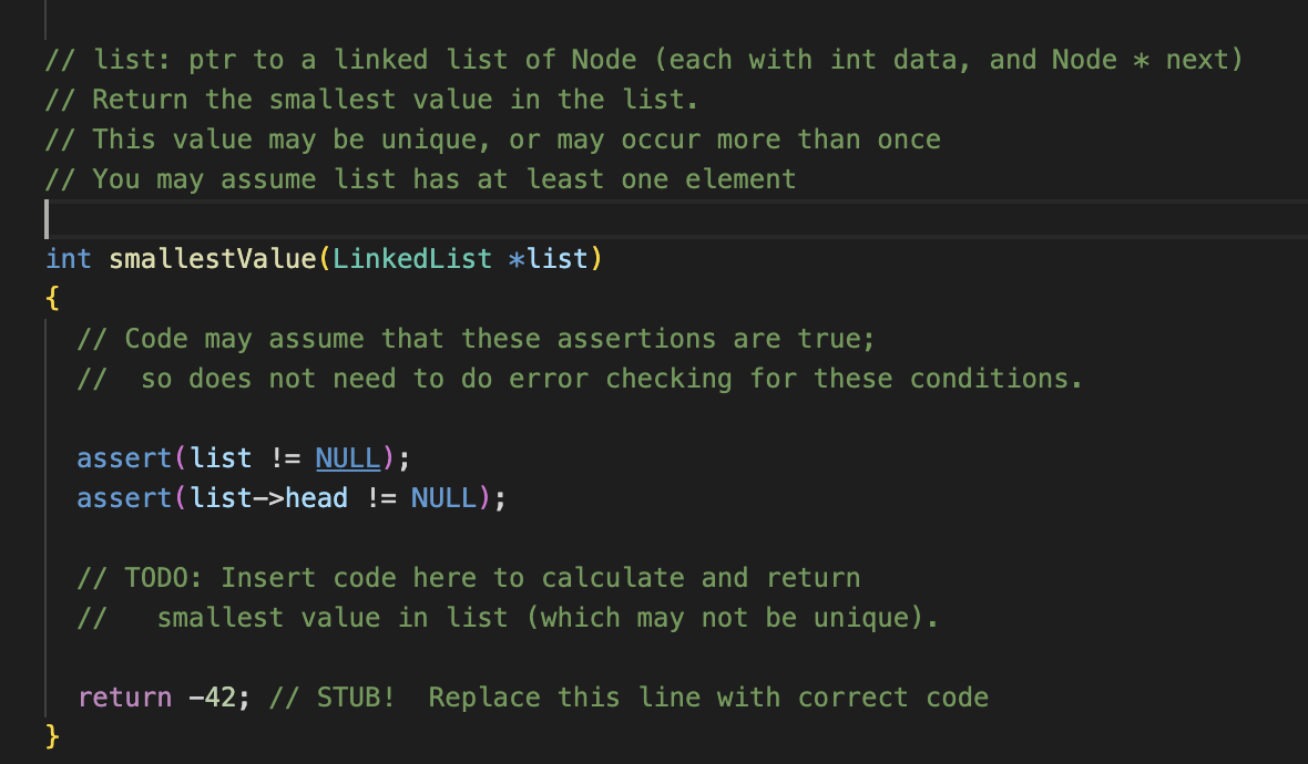 Solved // list: ptr to a linked list of Node (each with int | Chegg.com