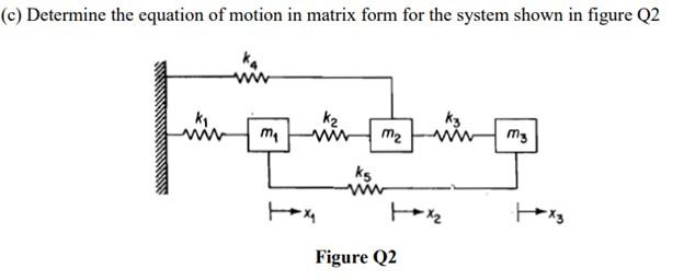 Solved (c) Determine the equation of motion in matrix form | Chegg.com