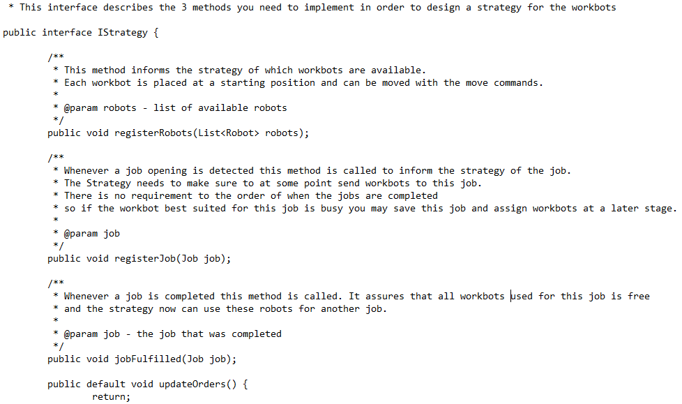 Implement a random strategy to assign workbots to a | Chegg.com