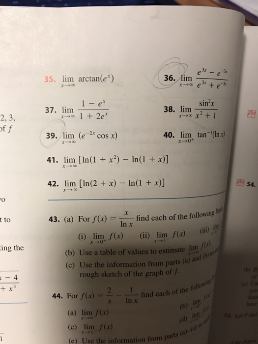 Solved 13. Im 5x3 (a) lim (c) lim (e) Use 15-42 Find the | Chegg.com