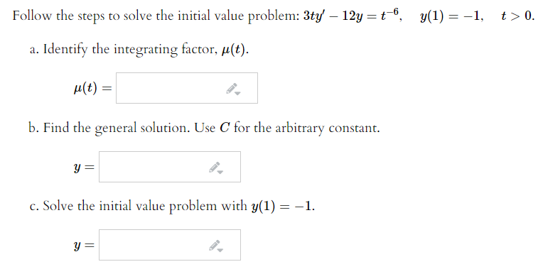 Solved Follow the steps to solve the initial value problem: | Chegg.com