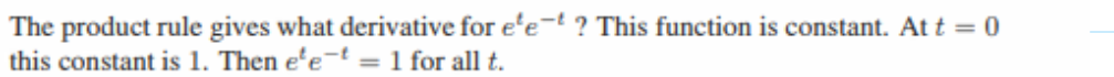 Solved The product rule gives what derivative for ete-t ? | Chegg.com