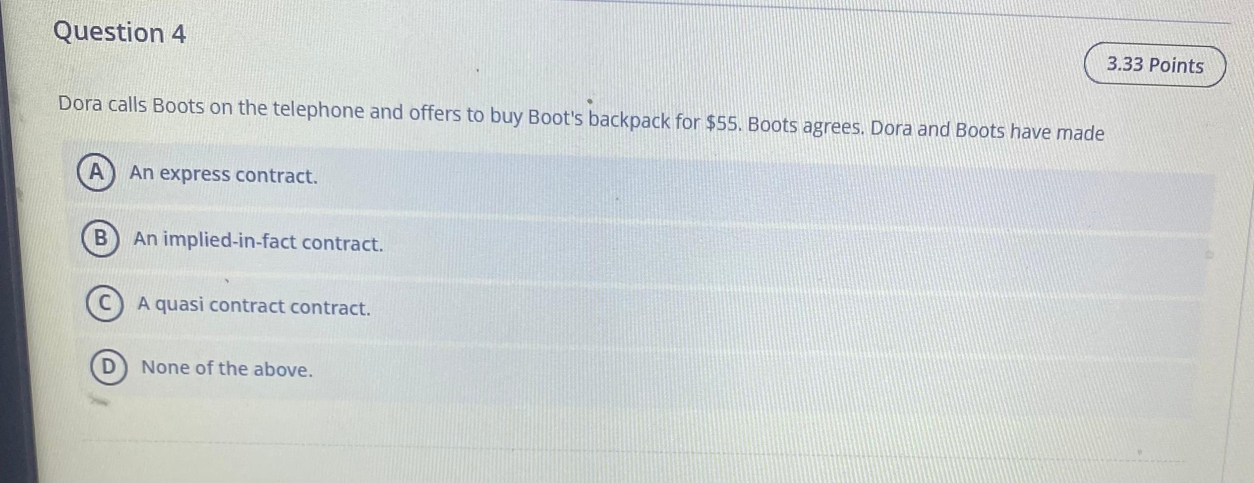 Solved Dora calls Boots on the telephone and offers to buy | Chegg.com