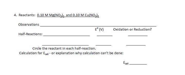 Solved Observations: No reaction after 2 minutes - solution | Chegg.com