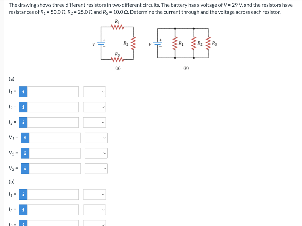Solved The drawing shows three different resistors in two | Chegg.com