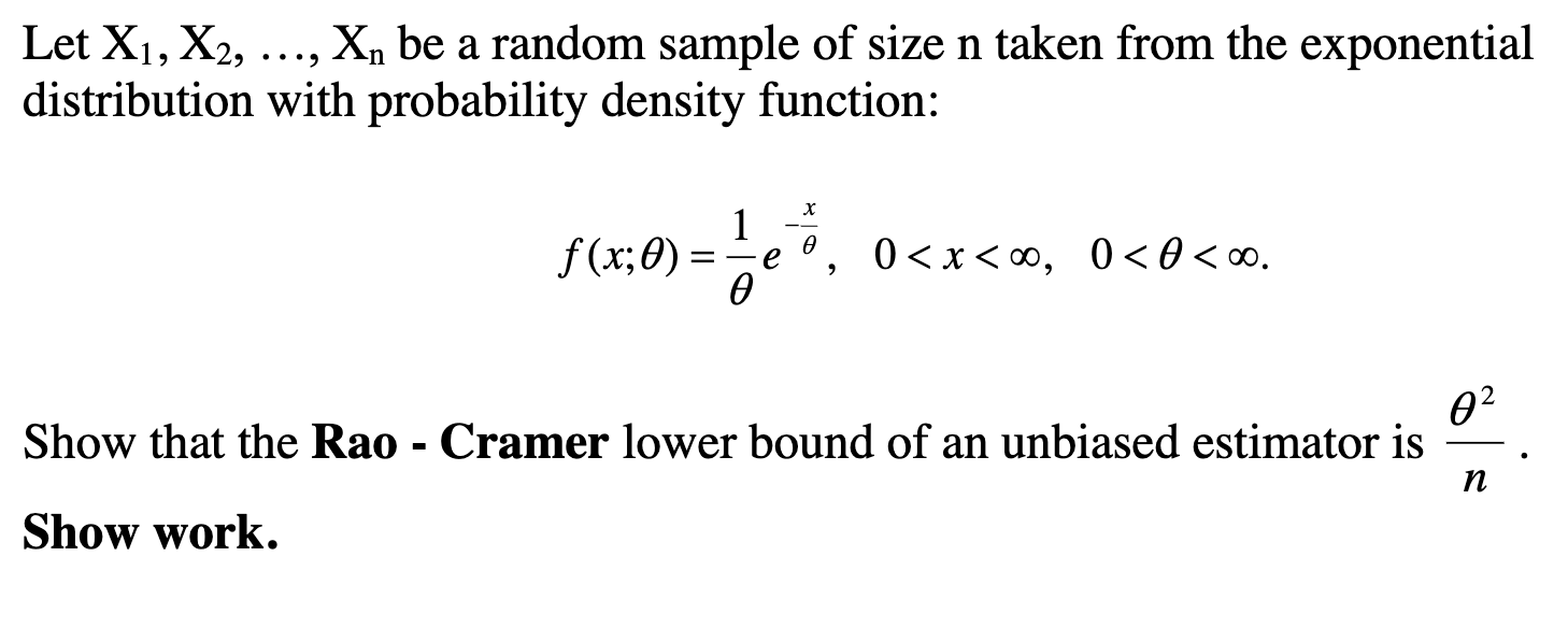 Solved Let x1,x2,dots,xn ﻿be a random sample of size n | Chegg.com