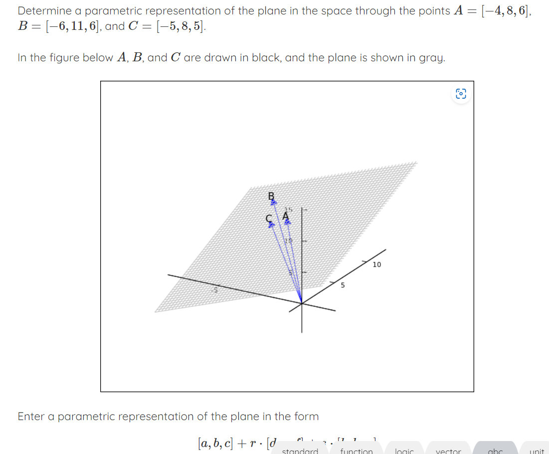 Solved Determine a parametric representation of the plane in | Chegg.com
