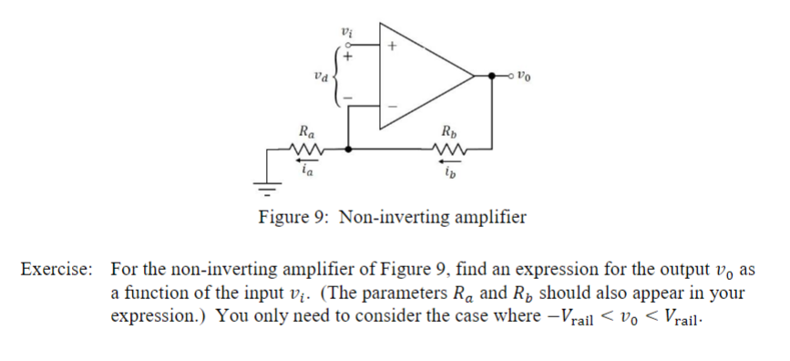 Solved 1 Figure 9 Non Inverting Amplifier Exercise For