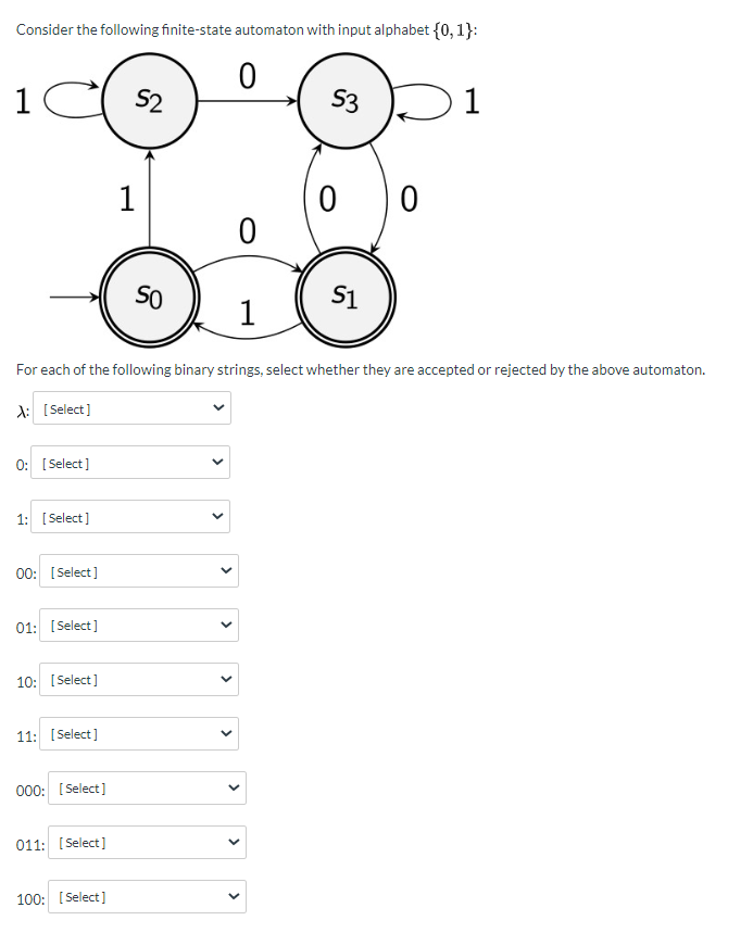 Solved Consider The Following Finite State Automaton With