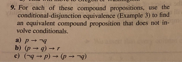 Solved 9 Compound Propositions Use Conditional Disjunction