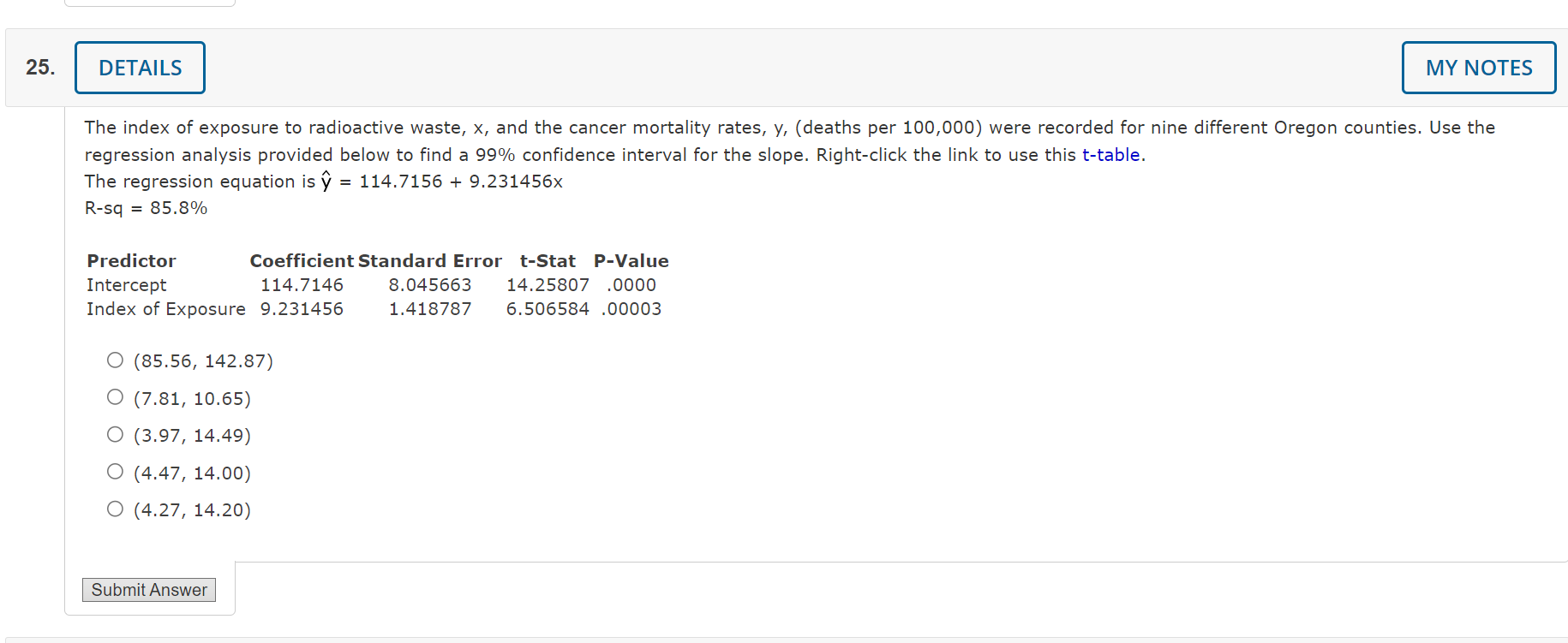 Solved regression analysis provided below to find a 99% | Chegg.com