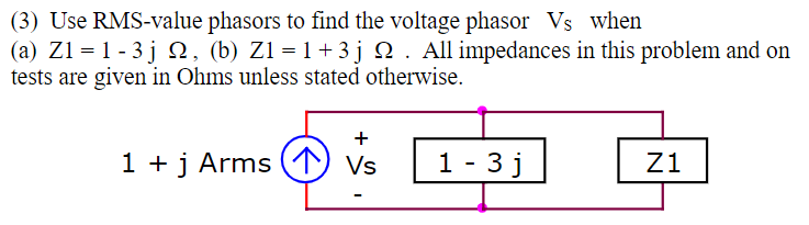 Solved (3) Use RMS-value phasors to find the voltage phasor | Chegg.com