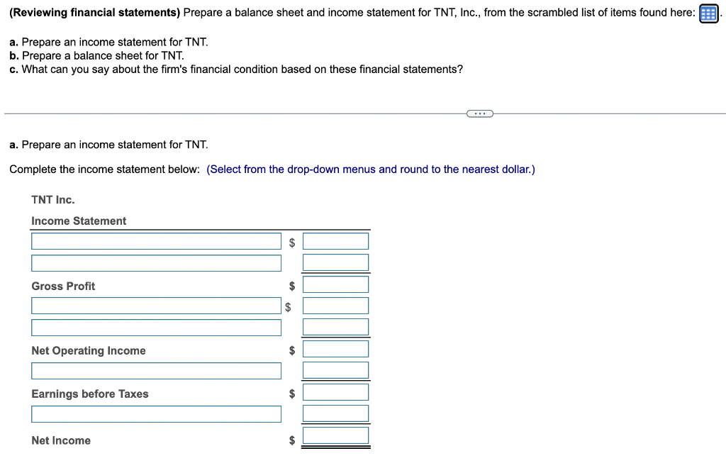 Solved Data table (Reviewing financial statements) Prepare | Chegg.com