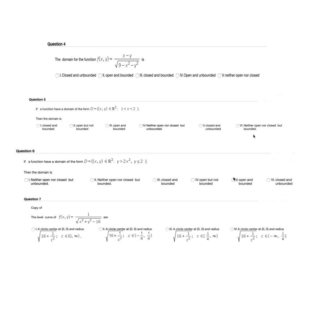 Solved Question 4 X-V The domain for the function f(x, ) = | Chegg.com