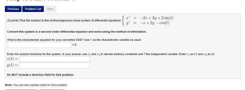 Solved Previous Problem List Next (5 points) Find the | Chegg.com
