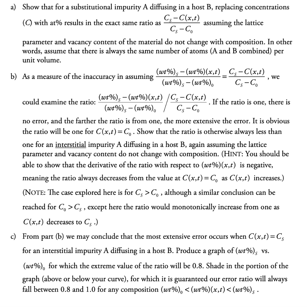 We a) Show that for a substitutional impurity A | Chegg.com