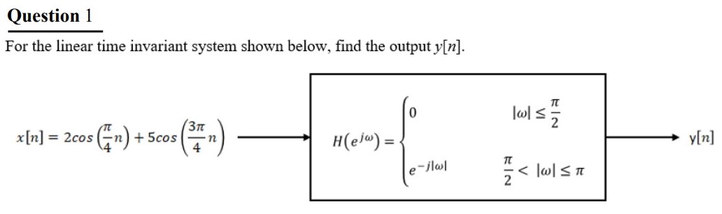 Solved For the linear time invariant system shown below, | Chegg.com