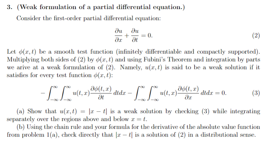 Solved 3. (Weak formulation of a partial differential | Chegg.com
