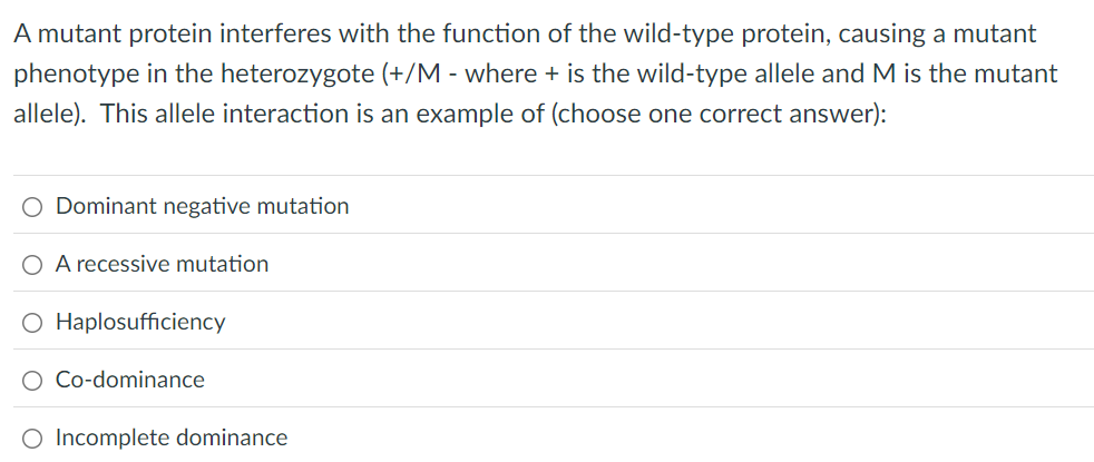 Solved A mutant protein interferes with the function of the | Chegg.com