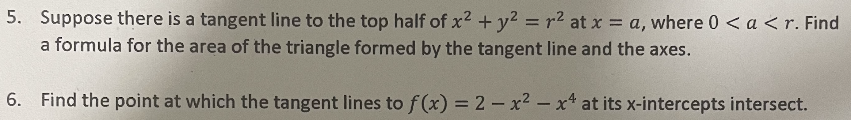 Solved 5. Suppose there is a tangent line to the top half of | Chegg.com