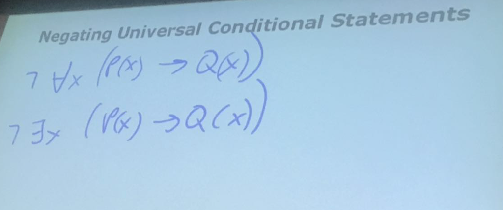 Solved Negating Universal Conditional Statements | Chegg.com