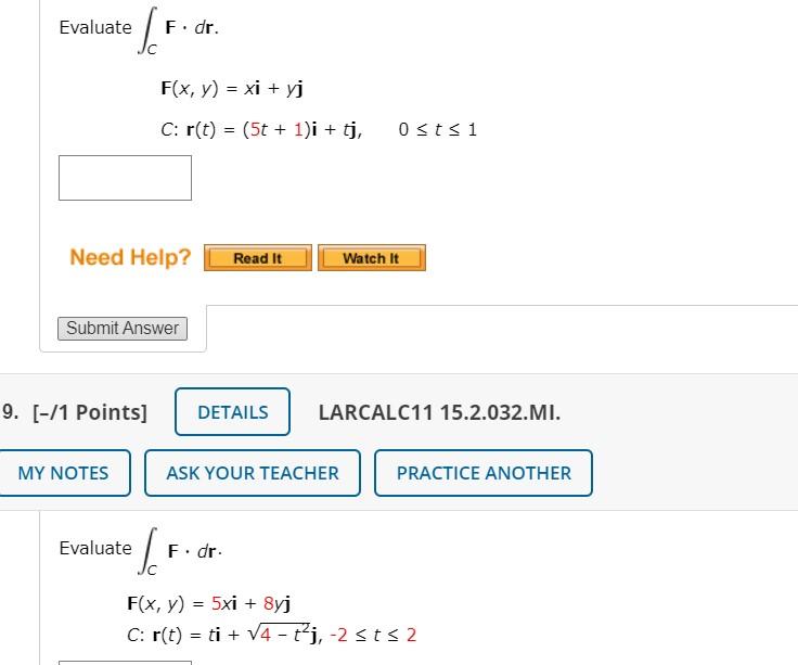 Solved Evaluate F Dr F x Y Xi Yj C R t 5t 1 i Chegg