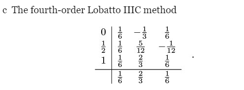 Find if the fourth-order Lobatto IIIC method (shown | Chegg.com
