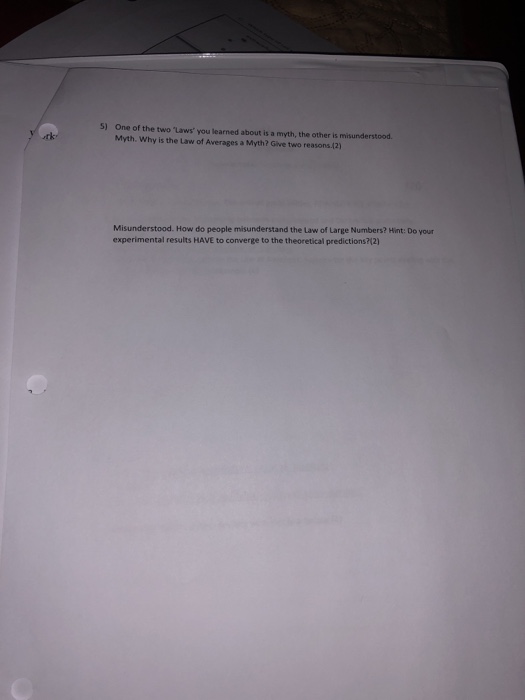 Solved MDM 4U Assignment Experimental/Theoretical | Chegg.com