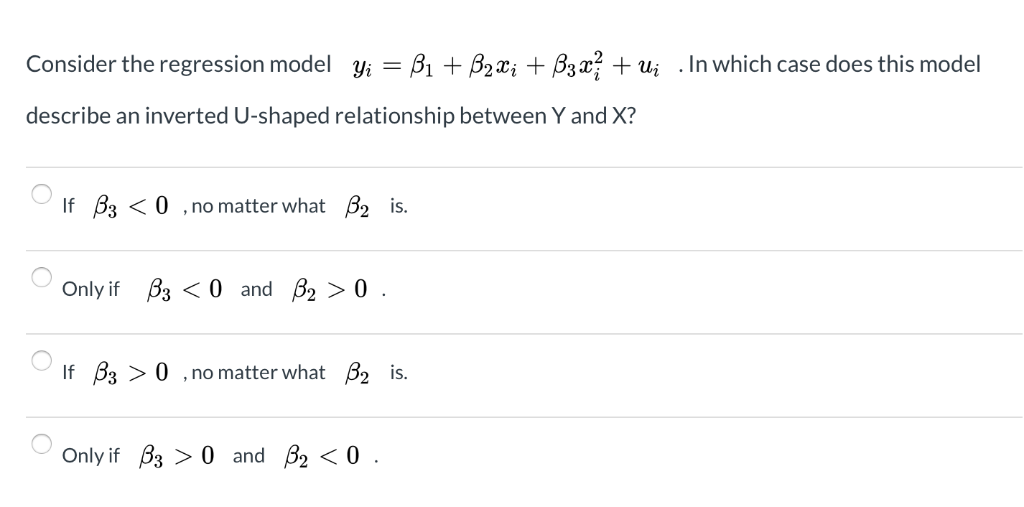 Solved yi-A+B:4+ßM+ui Consider the regression model . În | Chegg.com
