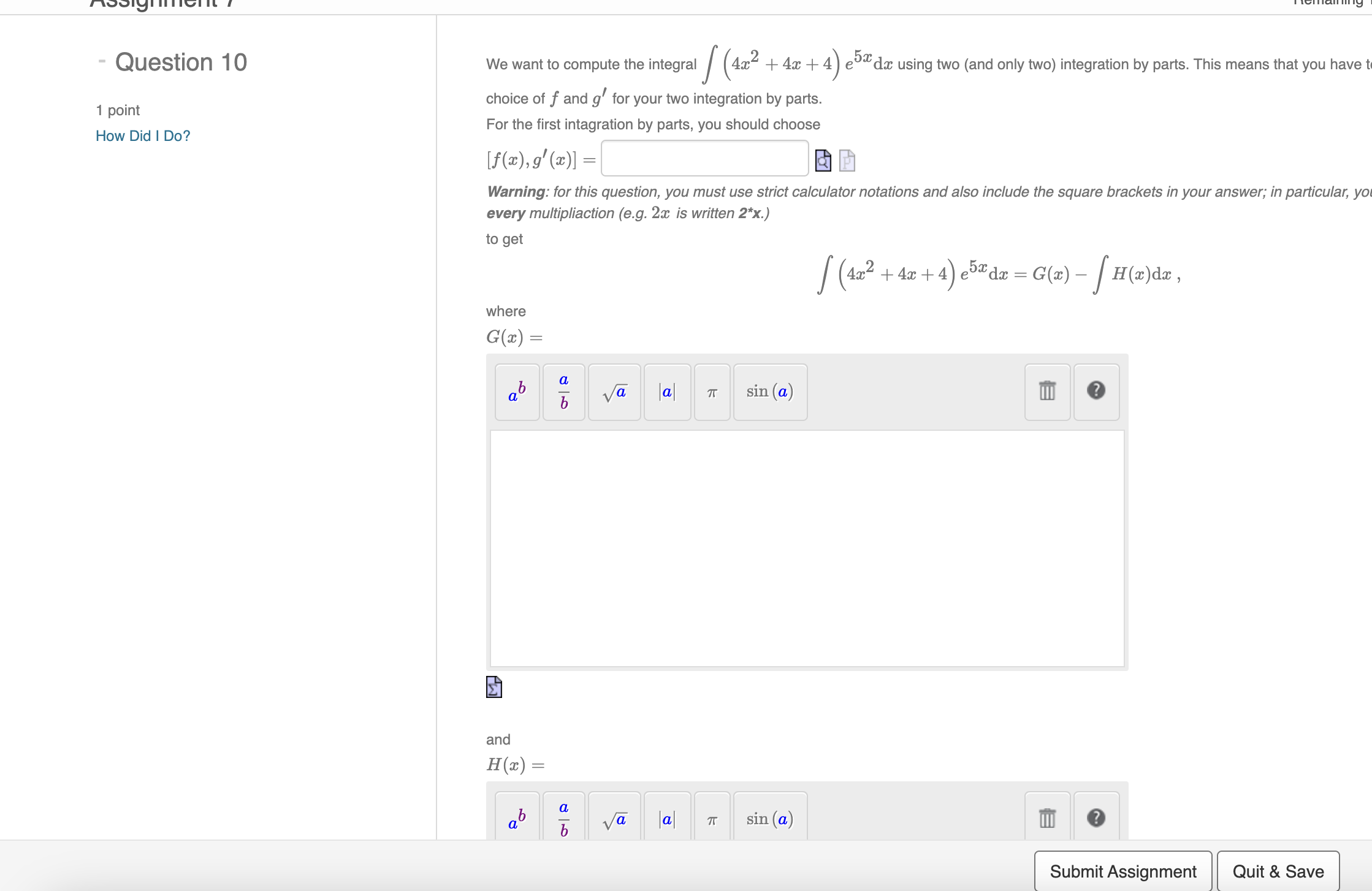 Solved Question 101 ﻿pointHow Did I Do?We want to compute | Chegg.com