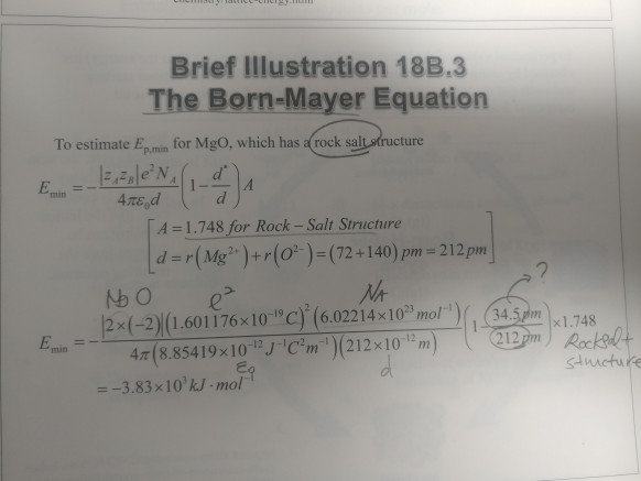 Solved This is Born-Mayer equation for MgO. From this | Chegg.com